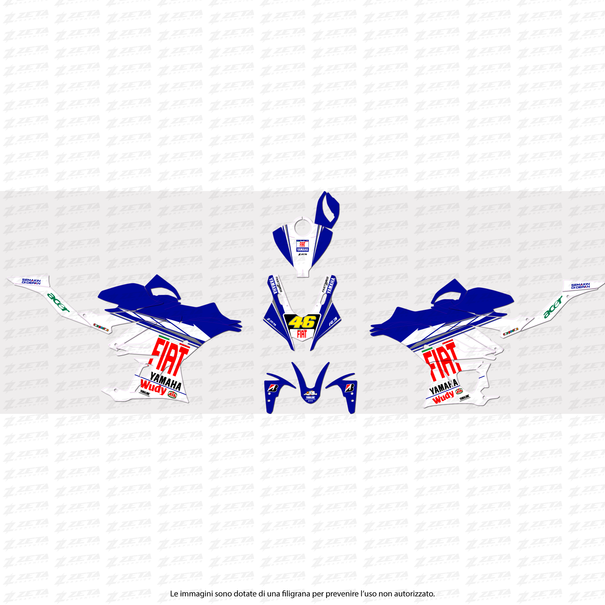 Semi Personalizzata | Kit Grafiche Yamaha R3 2019-2021