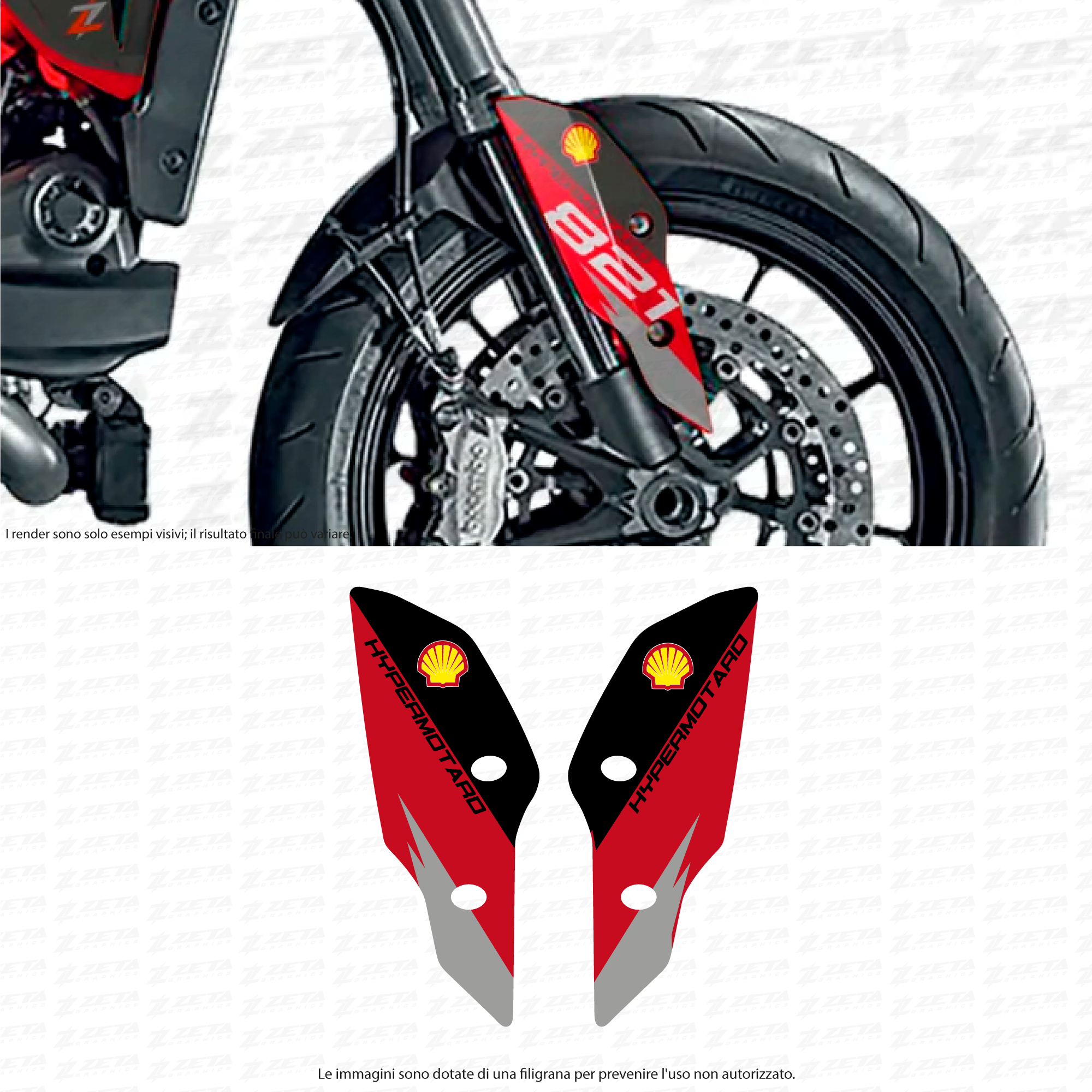 Adesivi parafango Ducati Hypermotard 821 939