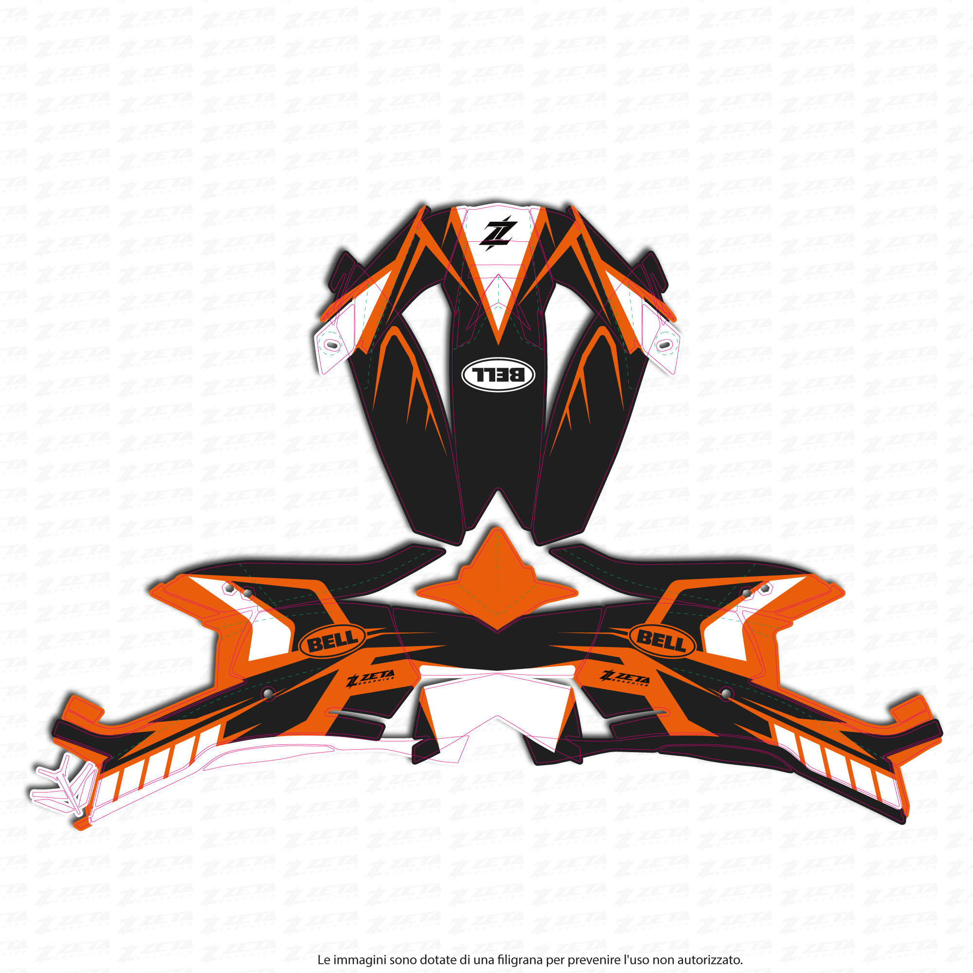 Kit adesivi grafiche casco BELL MOTO 10