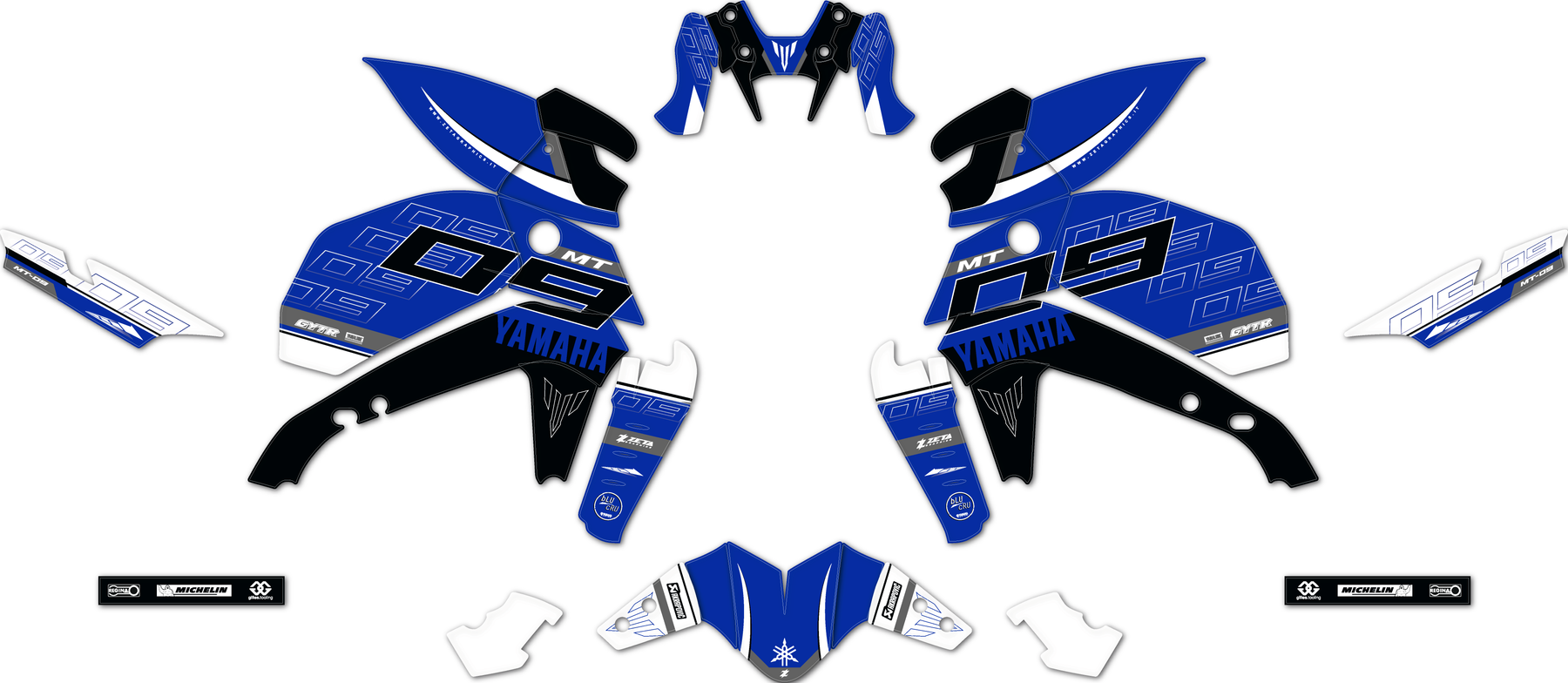 Semi Personalizzata | Kit Grafiche Yamaha MT-09 2021-2023