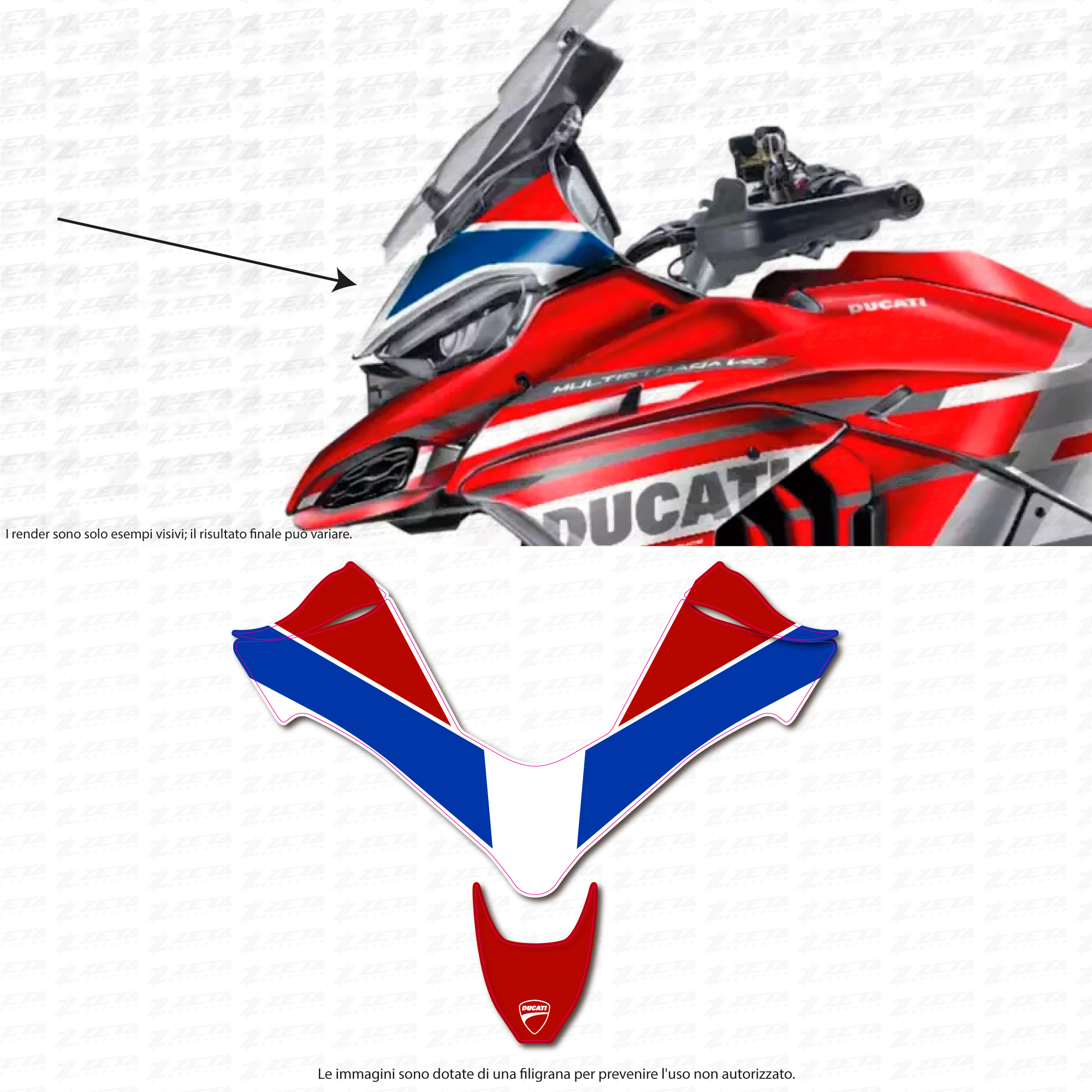 Adesivi cupolino e faro Ducati Multistrada V4