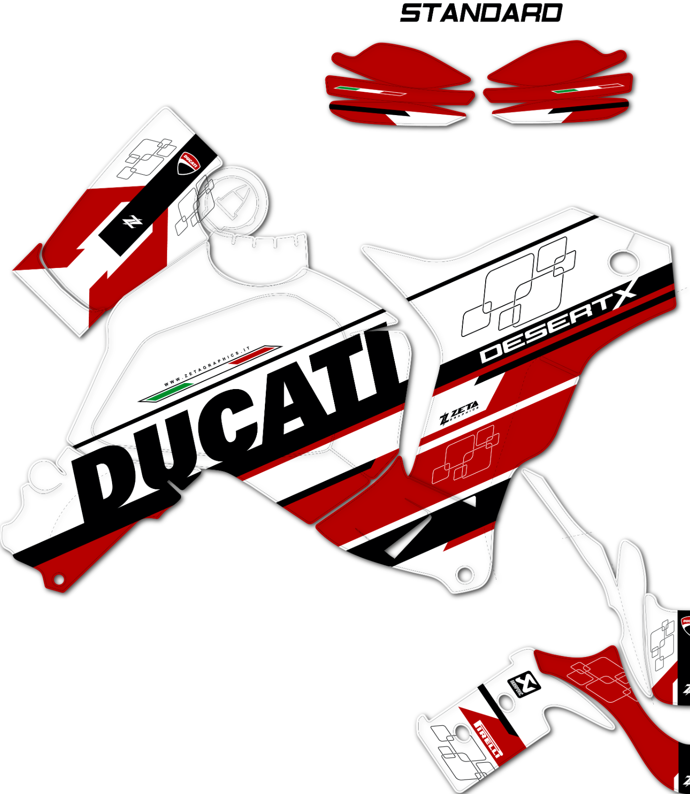 Semi Personalizzata | Kit Grafiche Ducati Desert X